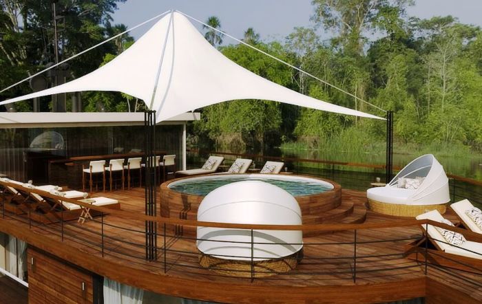 The Zafiro Cruise boat at the Amazon river - South America Planet